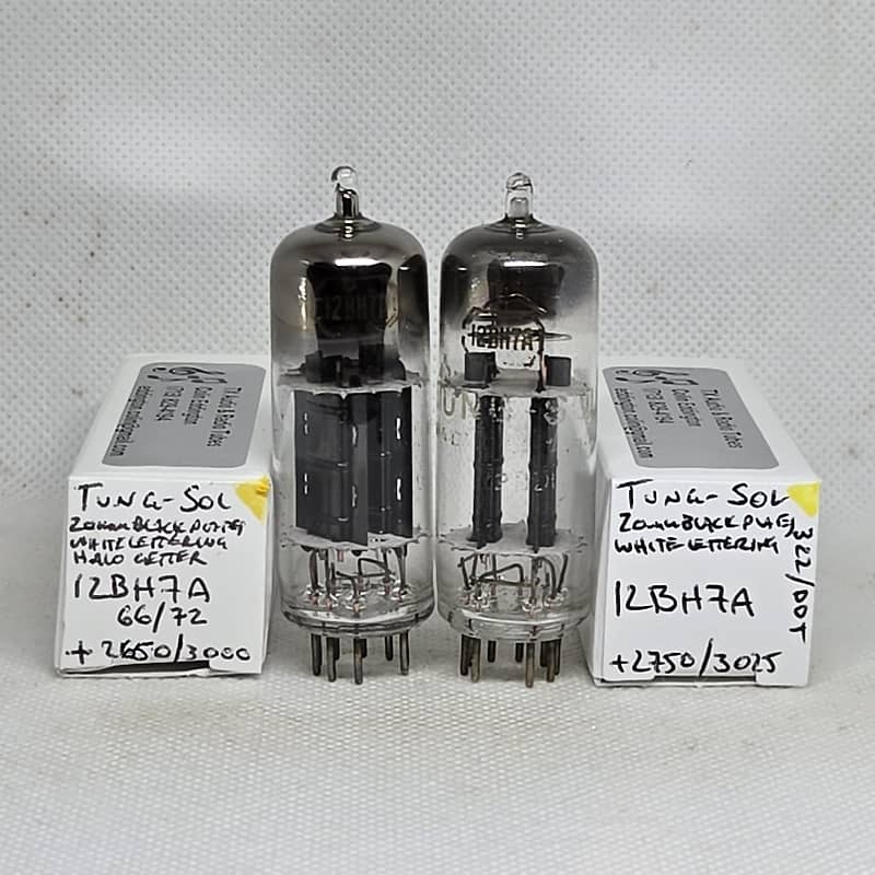 Tung-Sol 12BH7A Black Plate Halo Getter Matched Pair NOS | Reverb UK