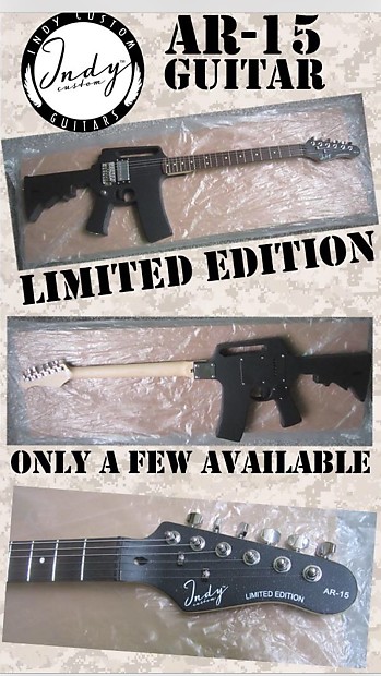 Indy Custom AR-15 Black Electric Guitar limited run of 60 | Reverb