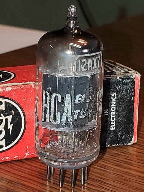 12AX7/ECC83 RCA Tall Black Plate/Angled "D" Getter NOS/NIB | Reverb