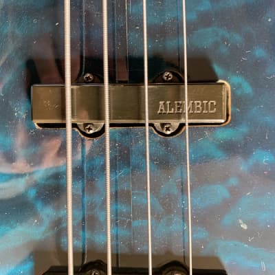 Warmoth blue flamed maple body black esp hardware , custom | Reverb