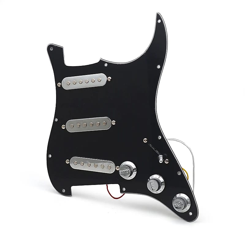 SSS Strat Style Guitar Prewired Loaded Pickguard with Chrome | Reverb