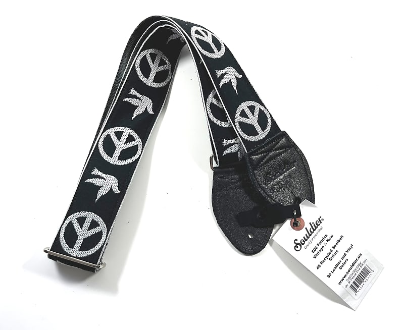 Souldier Guitar Strap (soldier) - Black & White Peace Doves - | Reverb