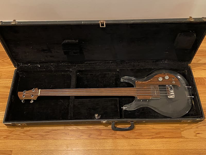 Dan Armstrong Ampeg Fretless Bass 1970 - Clear Lucite | Reverb