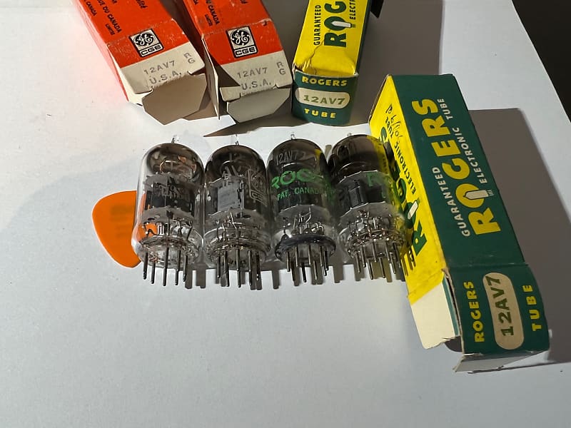 12AV7 Set of 4 tubes ; GE/Rogers | Reverb Canada