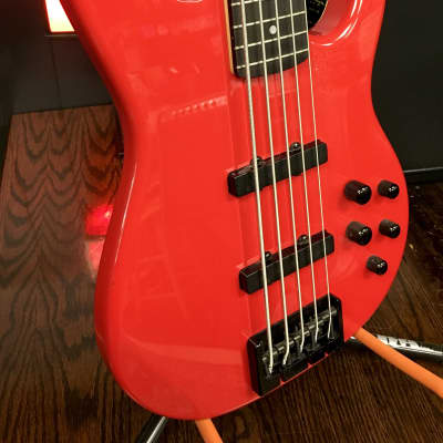Red Carvin USA 5-String Factory Bass BK5 w/ Original Case | Reverb