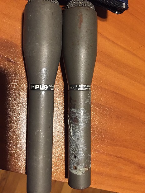 Electro-Voice Pair of PL9 microphones dynamic omni Silver | Reverb
