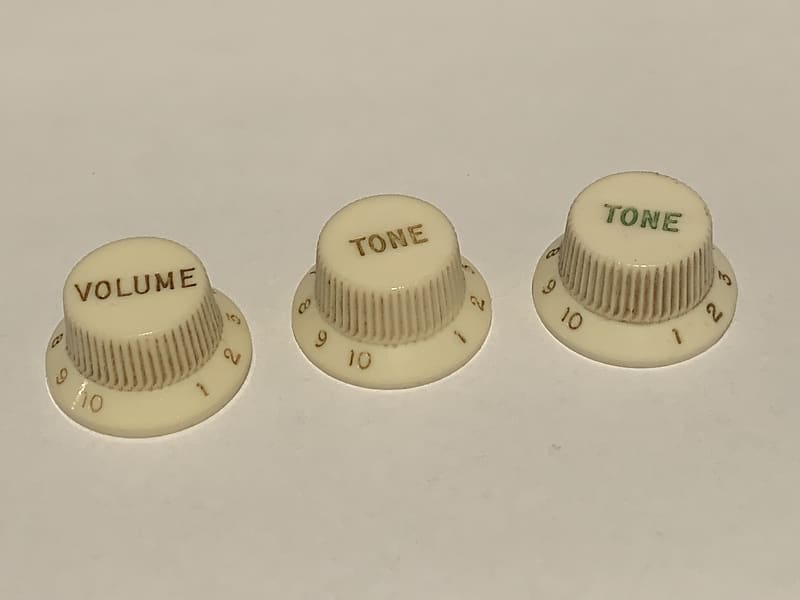 Fender Stratocaster Knobs 1960s - Parchment *Original Vintage | Reverb