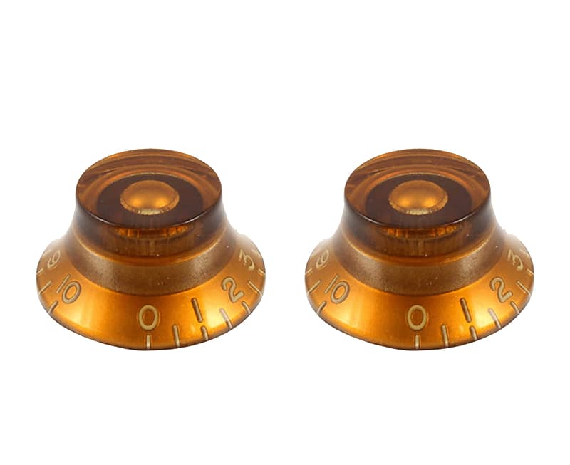 Allparts Vintage Gibson Style Amber Bell Knobs | Reverb