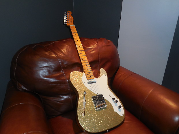 Fender Custom Shop Thinline Telecaster Gold Sparkle | Reverb