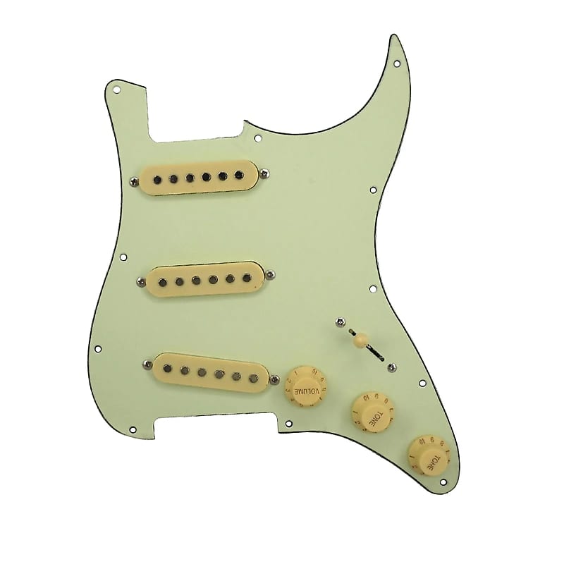 Mint Green Strat Style Guitar Prewired Loaded Pickguard | Reverb