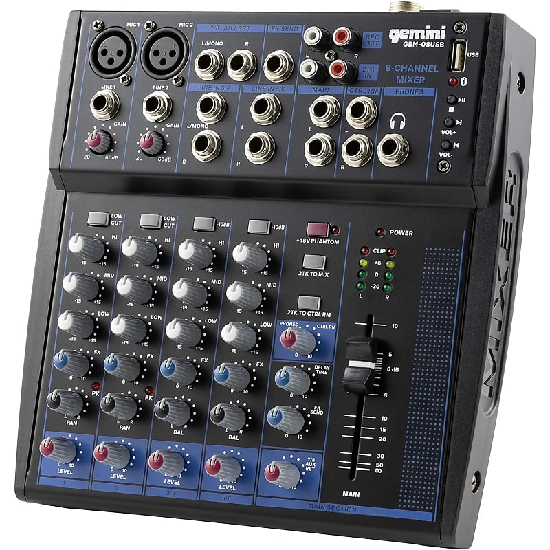 Gem-08Usb - 8-Channel Bluetooth Audio Mixer, Professional | Reverb