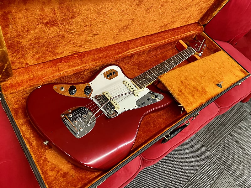 Fender Jaguar Left Handed 1966 - Candy Apple Red with | Reverb