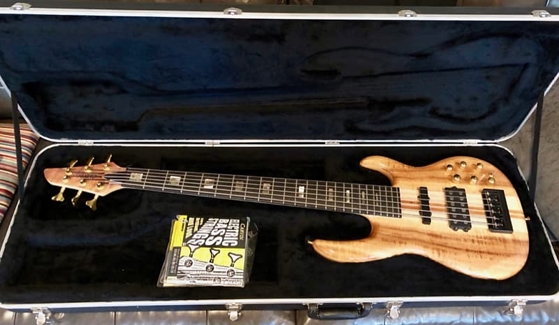 Carvin LB76P Custom 6 string Bass 2001 Koa/Maple with Gold | Reverb