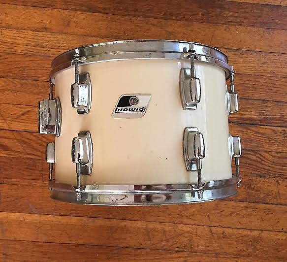 Vintage White Ludwig Rocker 12" tom Made in USA Standard lugs | Reverb