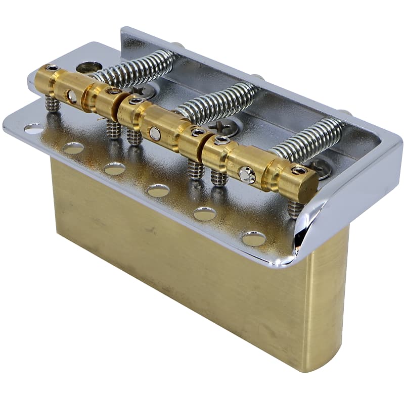 Strat/Tele - Trem Bridge w/ 1/4" Brass Saddles - Satin Chrome | Reverb