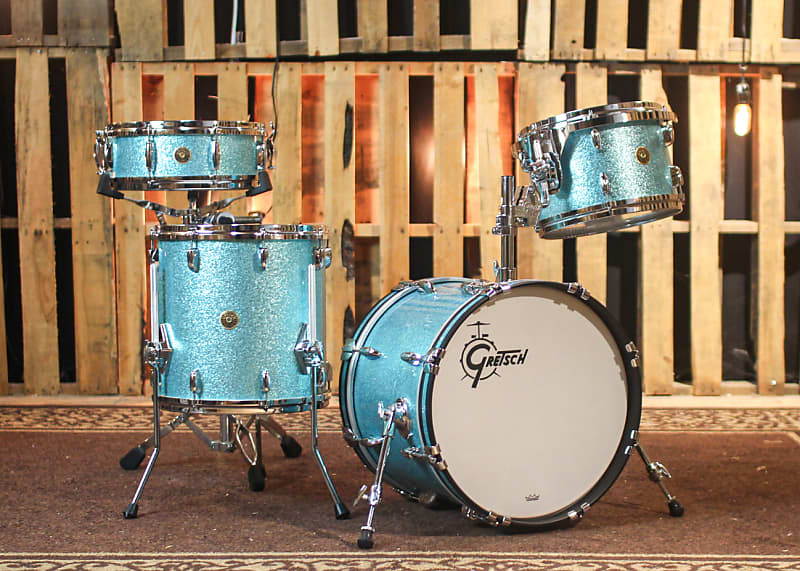 Gretsch USA Custom Turquoise Sparkle Drum Set - | Reverb