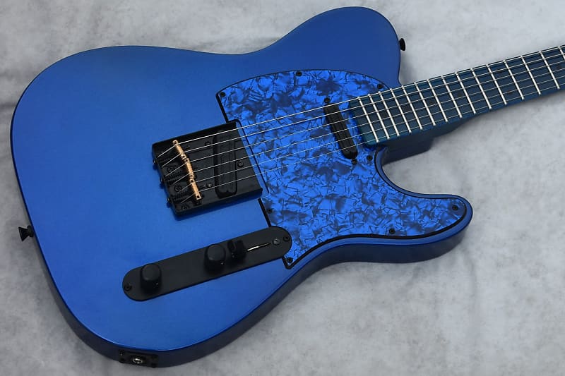 Video! Custom Telecaster HH 2024 Black on Metallic Blue Hot | Reverb