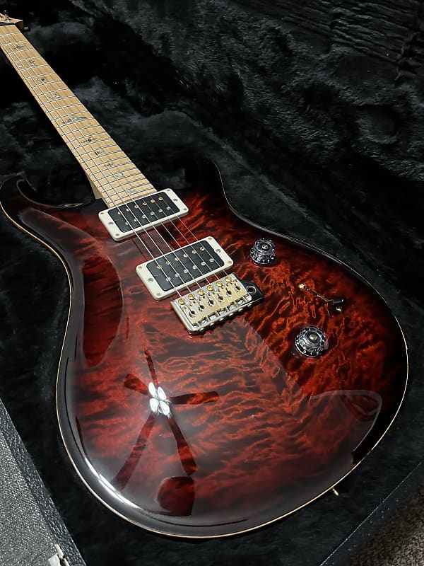 PRS Custom 24 2017 - Fire Red Quilted 10-Top, Maple Neck | Reverb