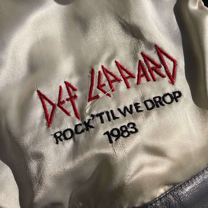Def Leppard Official Band , Crew , Leather Tour Jacket , 1983 | Reverb