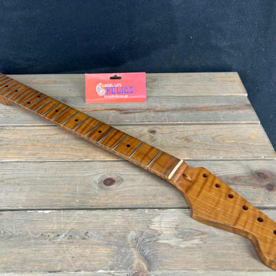 Real Life Relics Curly Maple Strat® Style Neck Roasted One | Reverb