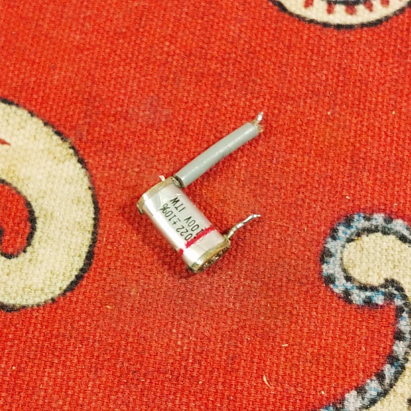 VINTAGE 1972 FENDER JAZZ BASS RED STRIPE CAPACITOR - 1970, | Reverb