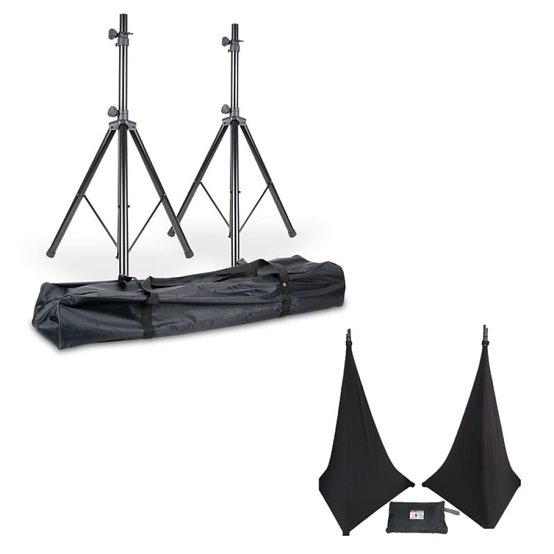 ADJ Two universal ACCU STAND speaker stands + bag & 2-pack | Reverb