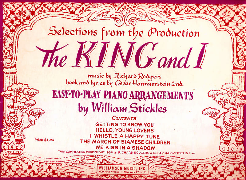 The King and I Vintage Musical 1951 Easy-to-Play Piano | Reverb