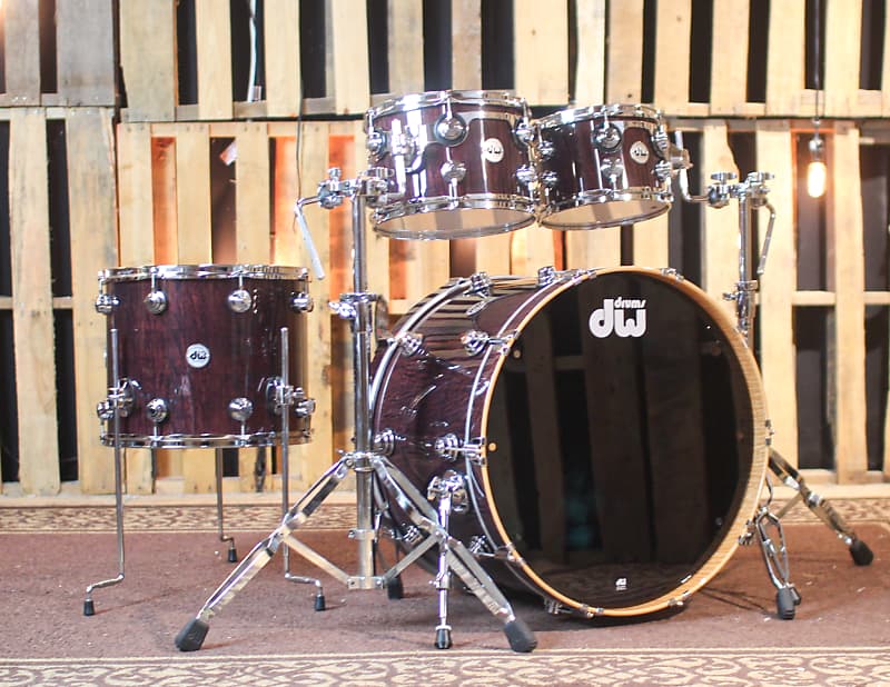 DW Collector's Deep Purple Stain over Super Curly Maple Drum | Reverb