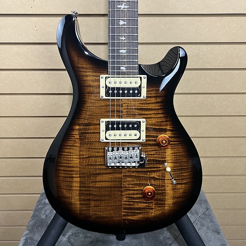 PRS SE Custom 24 Electric Guitar - Black Gold Sunburst w/Gig | Reverb