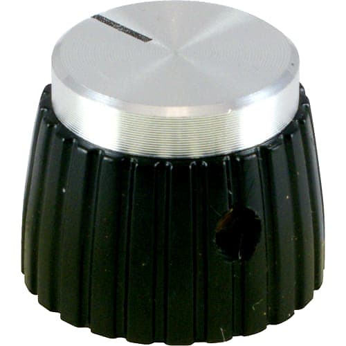 Silver Knob - Set Screw, Marshall Style, black base | Reverb