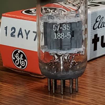12AY7 GE Tall Angle Rectangular Getter/1957 MaxiPreamp2/TV7 | Reverb