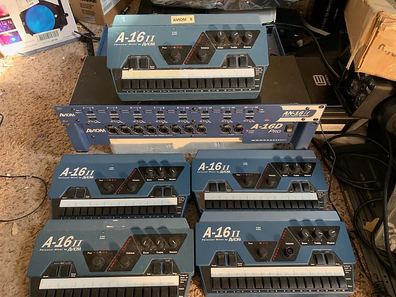 Aviom Bundle A-16D AN-16/i & 5 A16ii personal monitor mixers | Reverb
