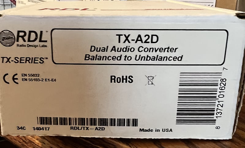RDL TX-A2D Dual audio converter. 2022 Black | Reverb