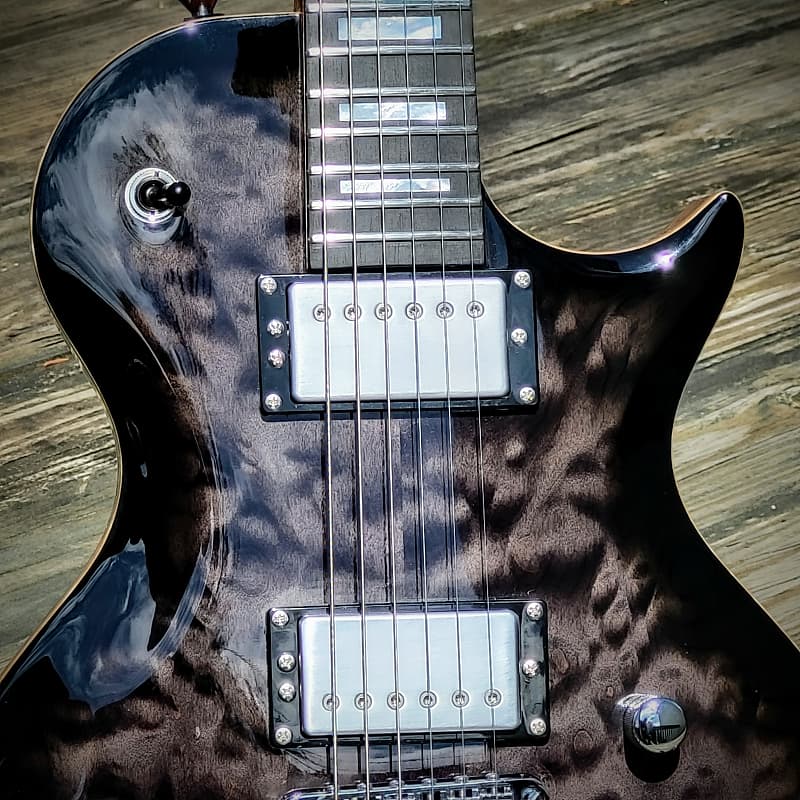 Kiesel CS6 Trans Black Burst Quilt Top Chambered Mahogany | Reverb