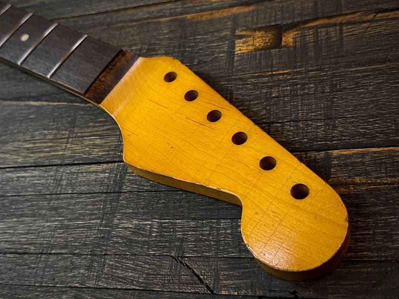 Aged Allparts SRO Strat Neck Nitro Relic Rolled Fingerboard | Reverb