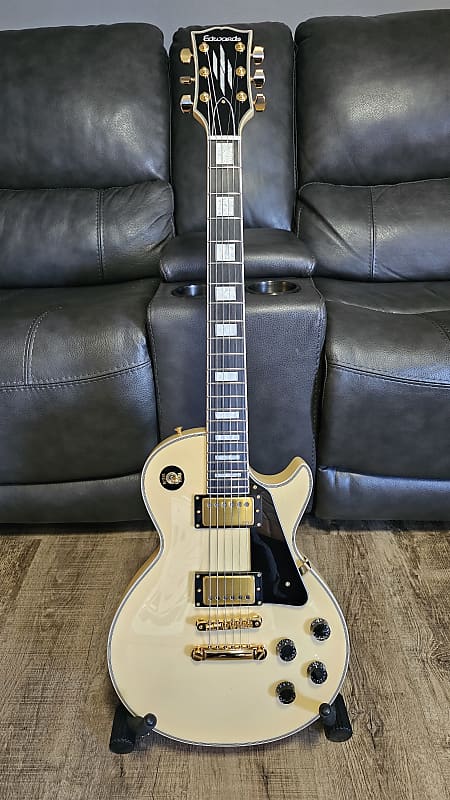 EDWARDS E-LP-CTM - Antique White with EMG Het Set and Mono | Reverb