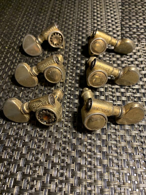 1960s Pat Pend Grover Rotomatic Tuners 3X3 Gold | Reverb