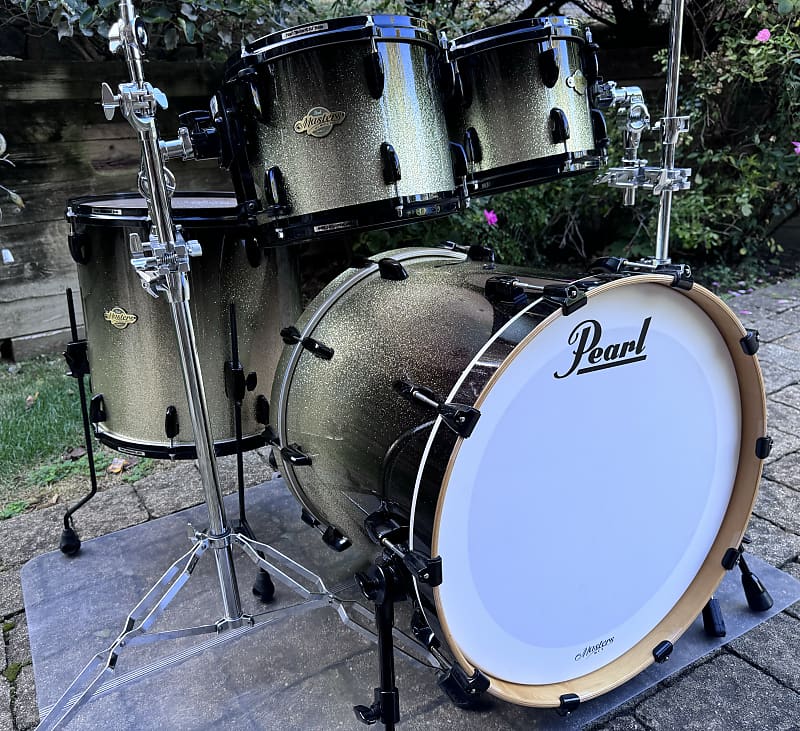 Pearl Masters MCX Black Sparkle Fade Drum Set | Reverb