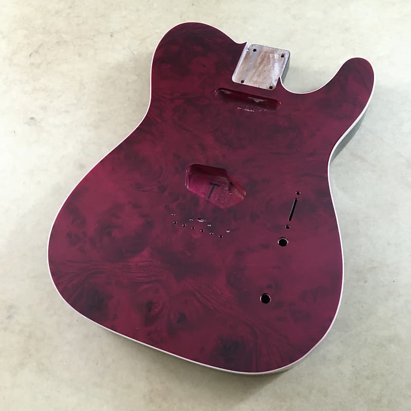 Custom Solid Tele Body Trans Red Top Okoume Black NOS Relic | Reverb