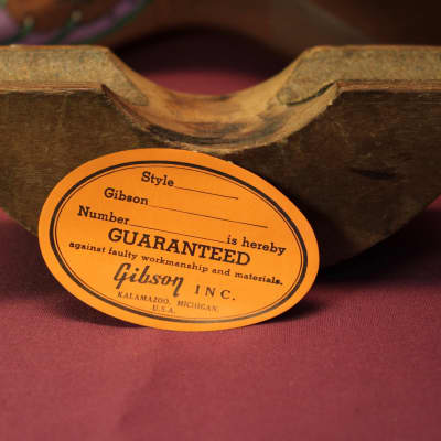 Vintage Gibson New Old Stock Orange Oval Soundhole Sticker | Reverb