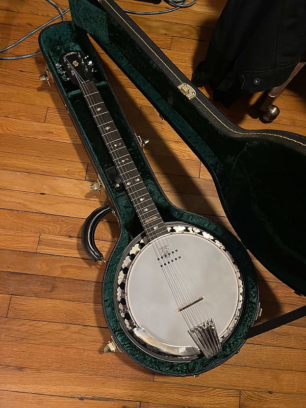 Deering B6-AE Boston 6 String Banjo with Electronics & OHSC - | Reverb