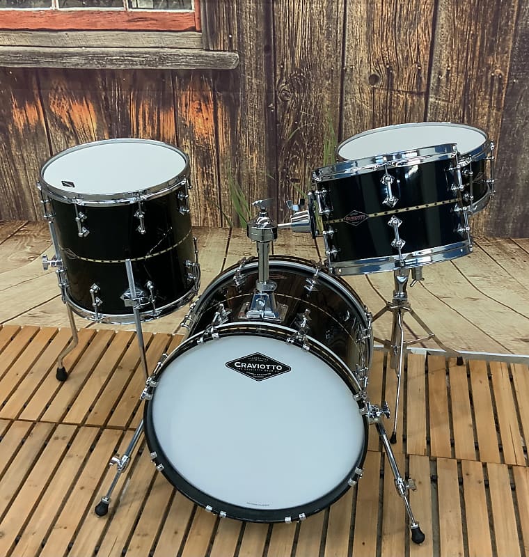 Craviotto Solid maple. 11,13,18,5.5x14 gloss black with | Reverb