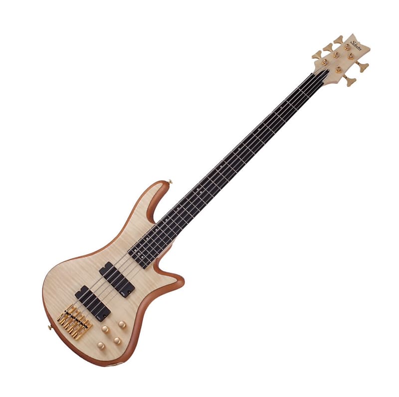 Schecter Stiletto Custom-5 Active 5-String Bass Natural Satin | Reverb