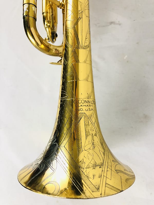 Conn 40B Connqueror Gold Plate Vocabell Trumpet FULLY | Reverb