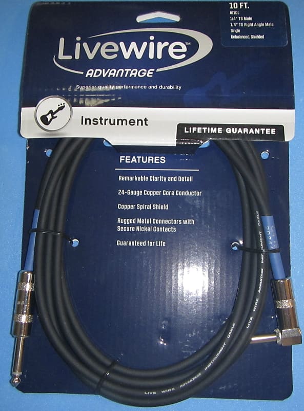 livewire 10 foot instrument cable/cord Black | Reverb