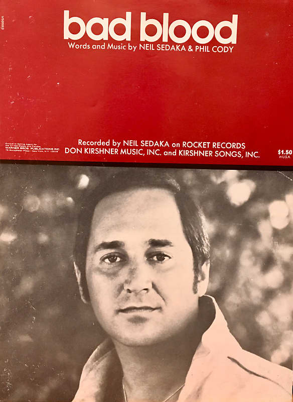 Bad Blood - Neil Sedaka - Piano/Vocal/Guitar (USED SHEET | Reverb