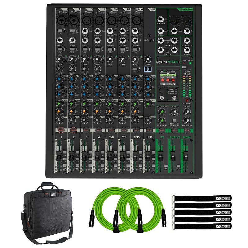 Mackie ProFX12v3+ 12-Channel Analog Mixer with Gator Cases | Reverb