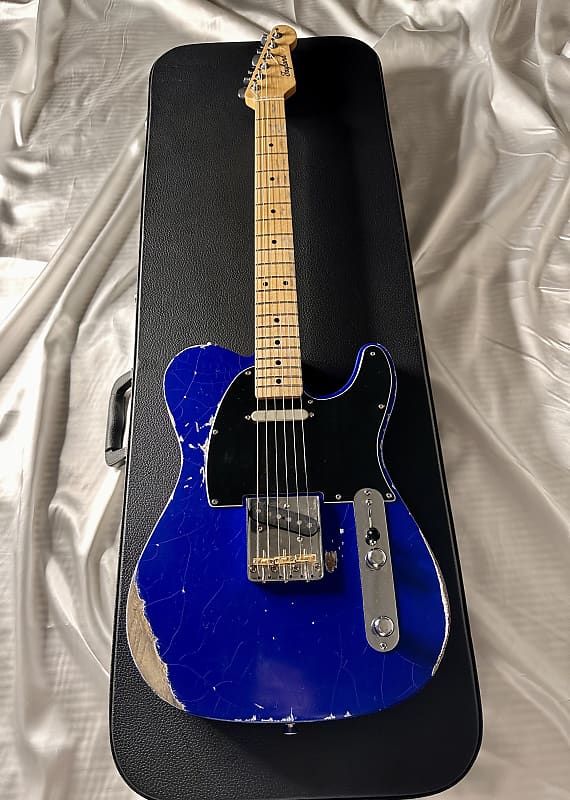 US Handmade Blue Nitro Telecaster Style w Stainless Steel | Reverb