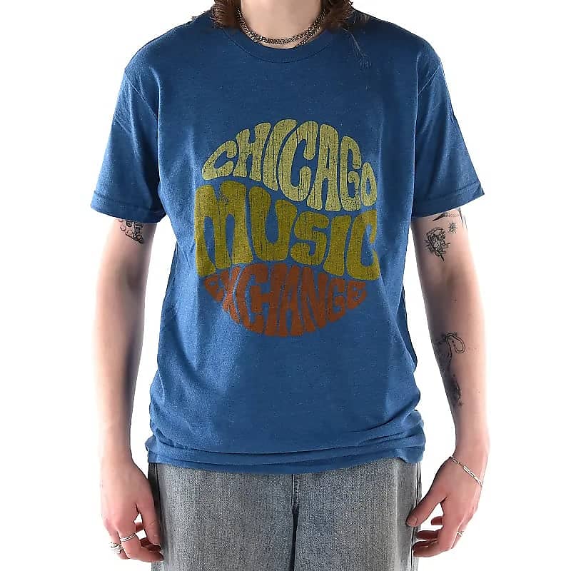 CME "Retro Circle" Heather Cool Blue T-Shirt MD | Reverb