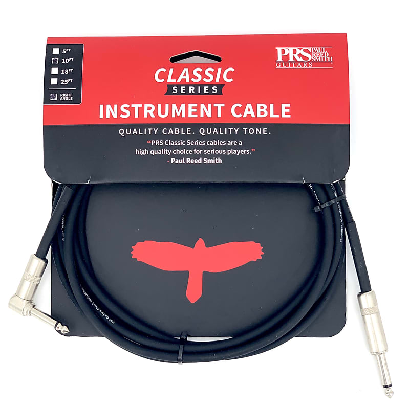 PRS Classic Series Instrument Cable - 10' Angle-Straight - | Reverb